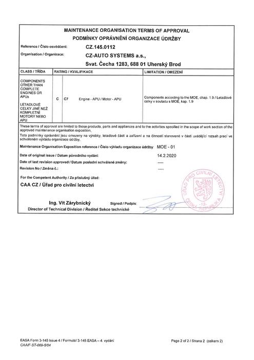 CZ-AUTO: Certificates